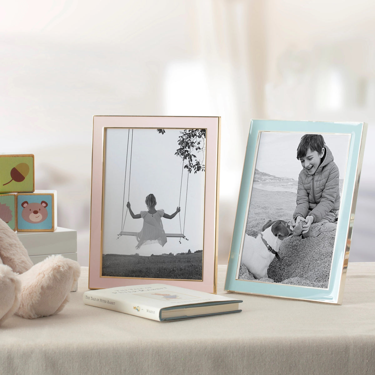 Powder Blue Enamel & Silver Photo Frame Hong Kong – Fine Frames HK