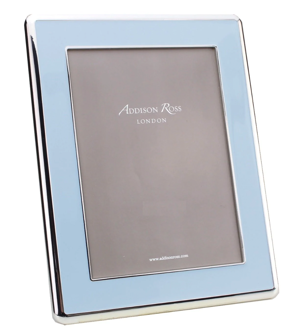 Powder Blue Enamel & Gold Curve Photo Frame Hong Kong – Fine Frames HK